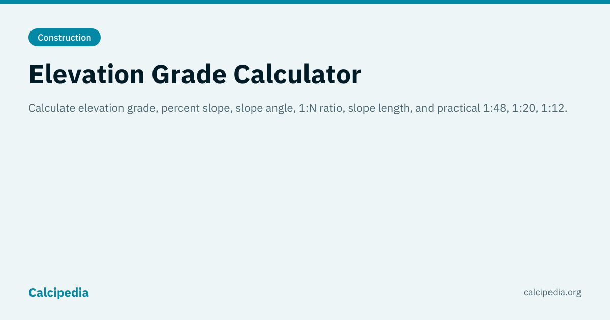 Elevation Grade Calculator | Calcipedia