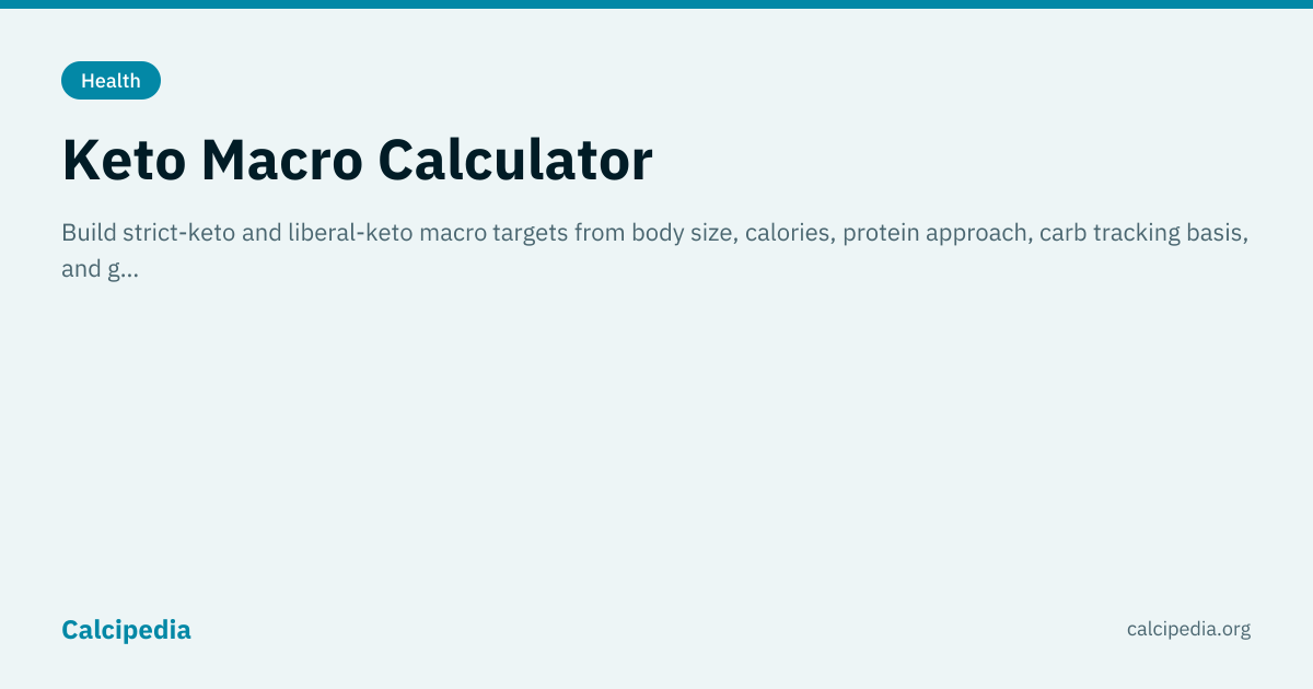 Keto Macro Calculator | Calcipedia