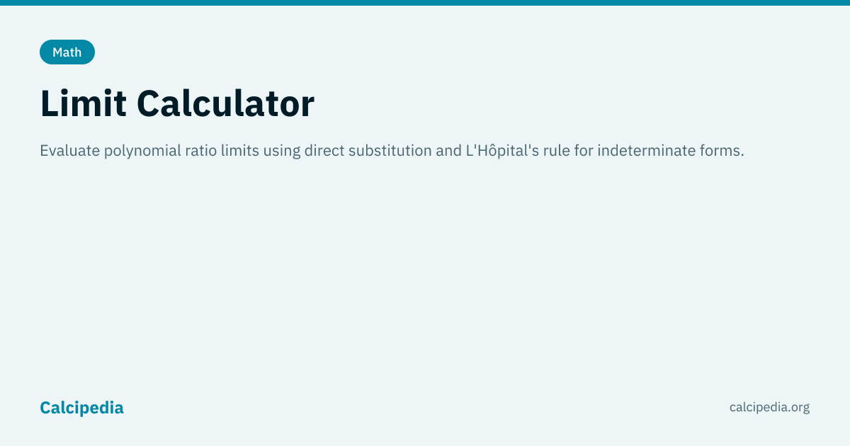 Limit Calculator | Calcipedia