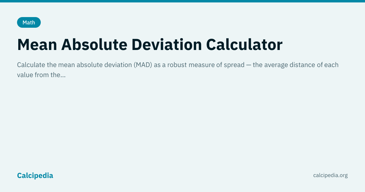 Mean Absolute Deviation Calculator | Calcipedia