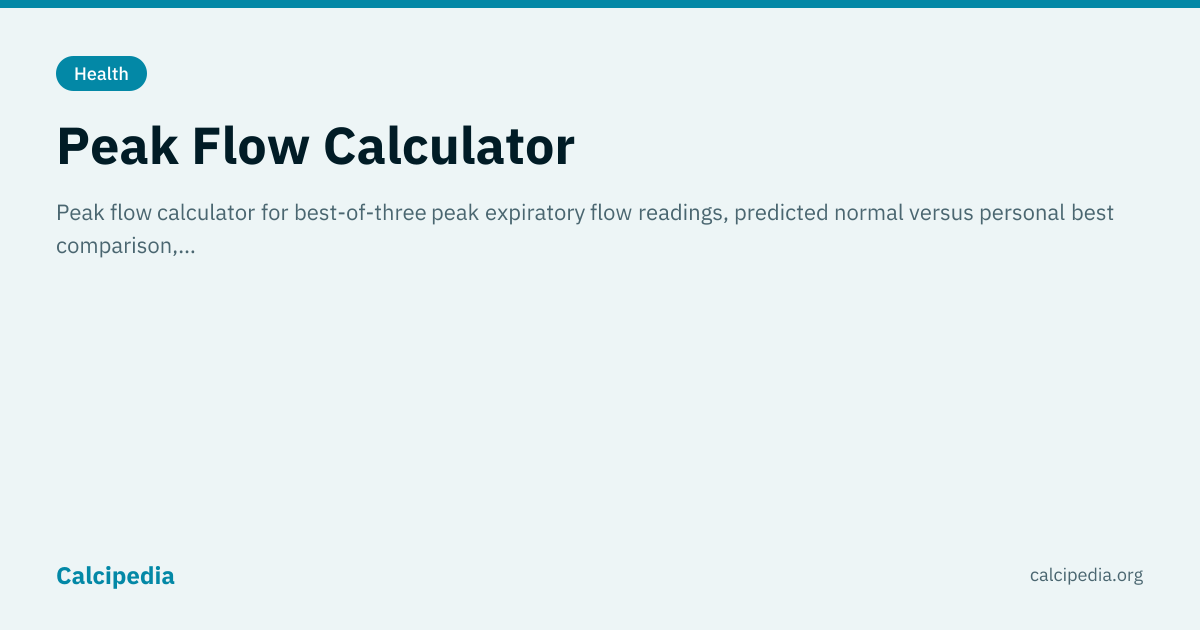 Peak Flow Calculator | Calcipedia