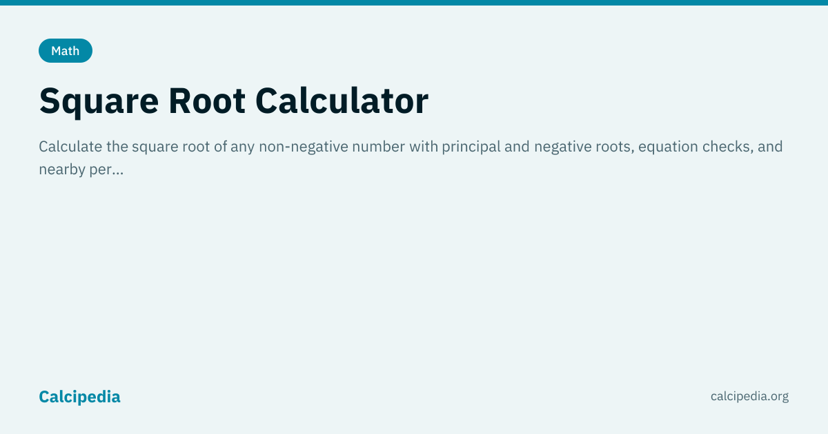 Square Root Calculator | Calcipedia