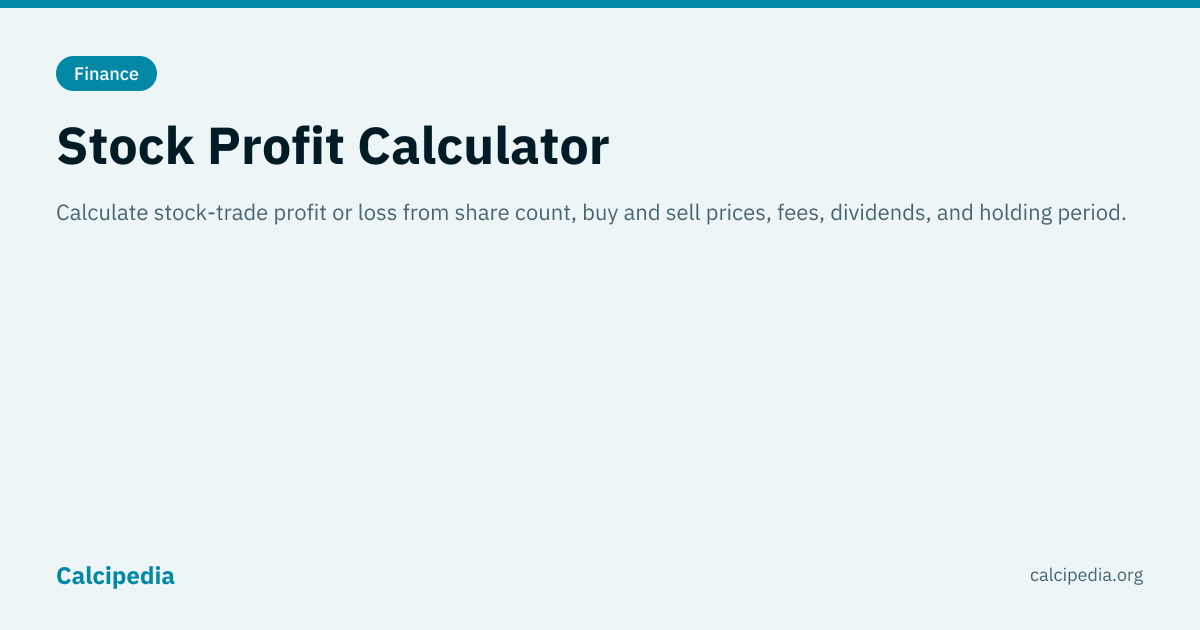 Stock Profit Calculator | Calcipedia