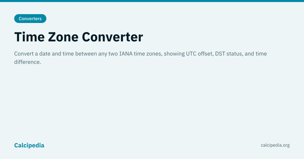 Time Zone Converter | Calcipedia