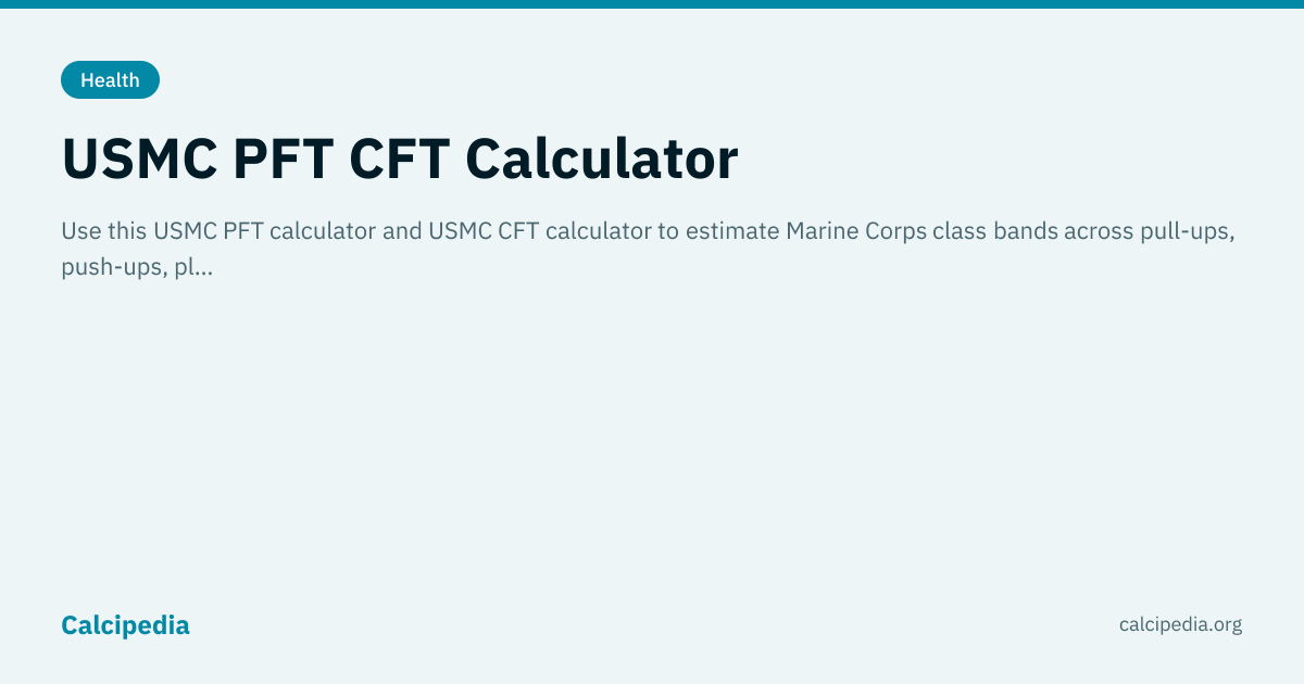 USMC PFT CFT Calculator | Calcipedia